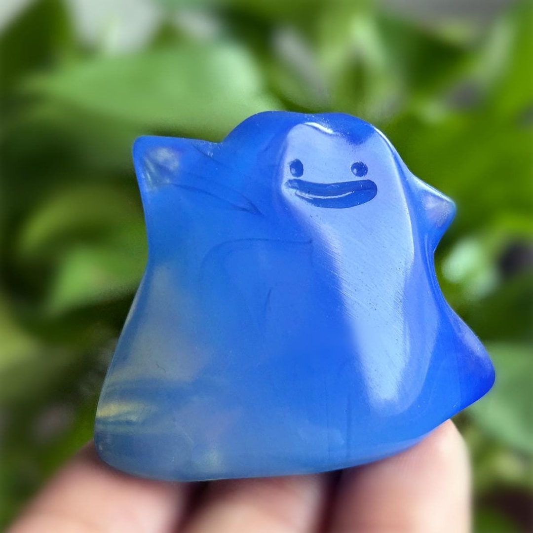 Blue Opalite Carved Ditto,crystal Pokemon Carving,crystal Ditto,ditto ...
