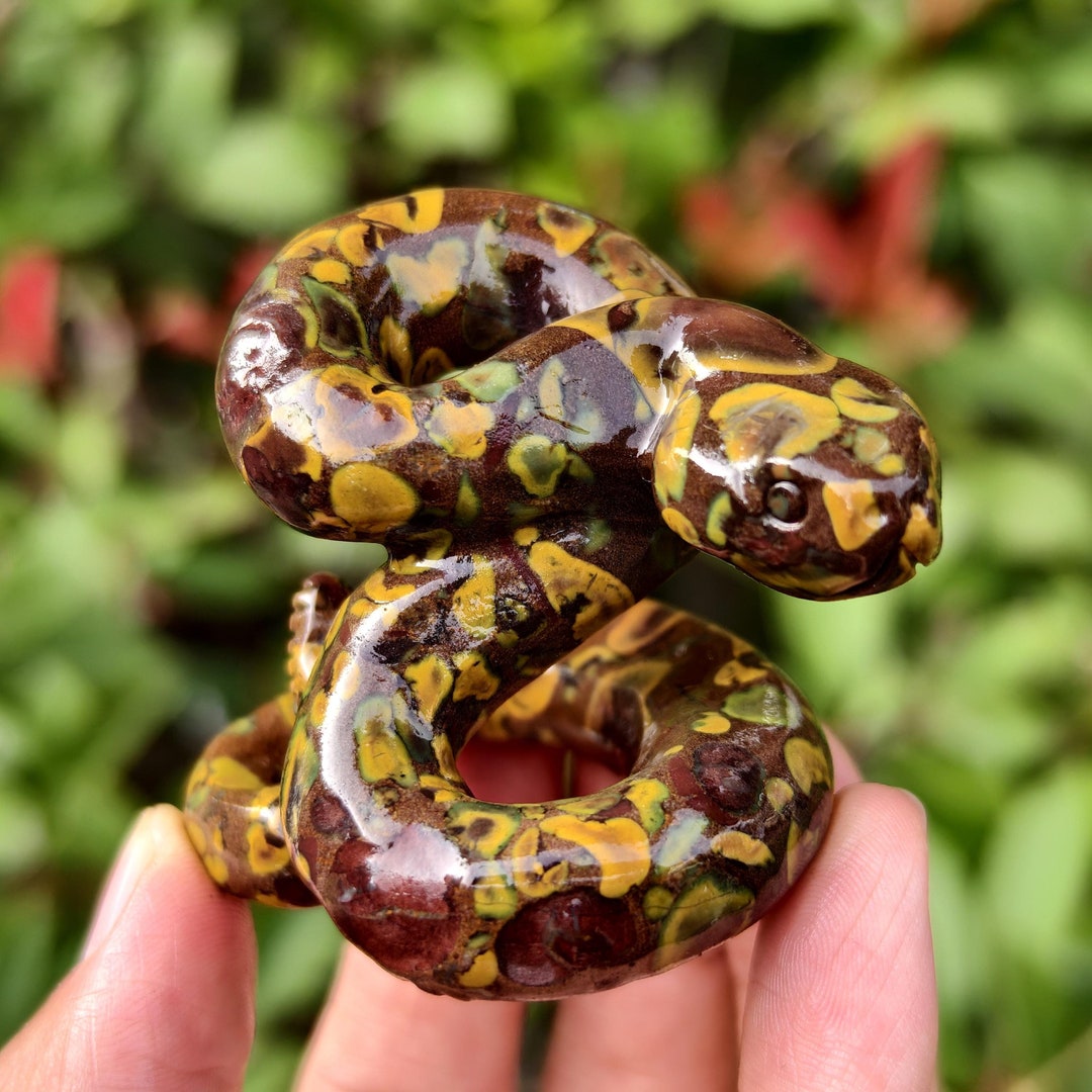 Azolite Carved Snake Skull: Natural Stone Healing Decor - Etsy