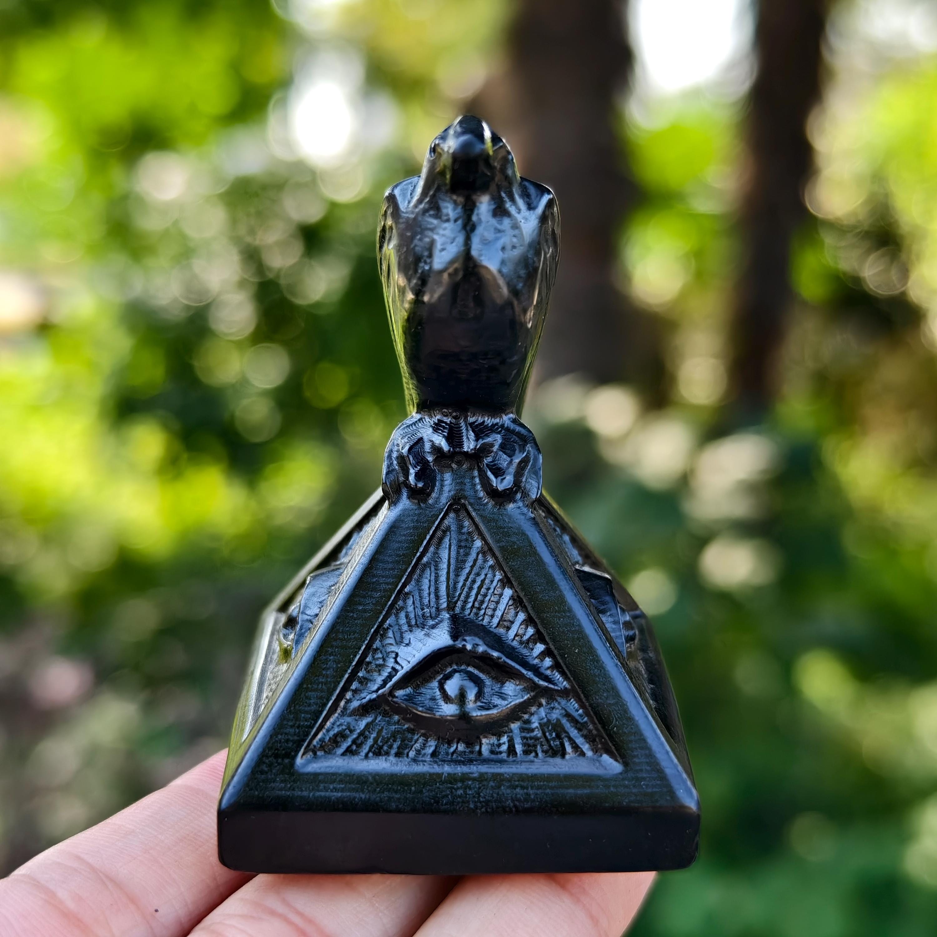 Obsidian Carved Crow Statue: Evil Eye Crystal Home Decor - Etsy