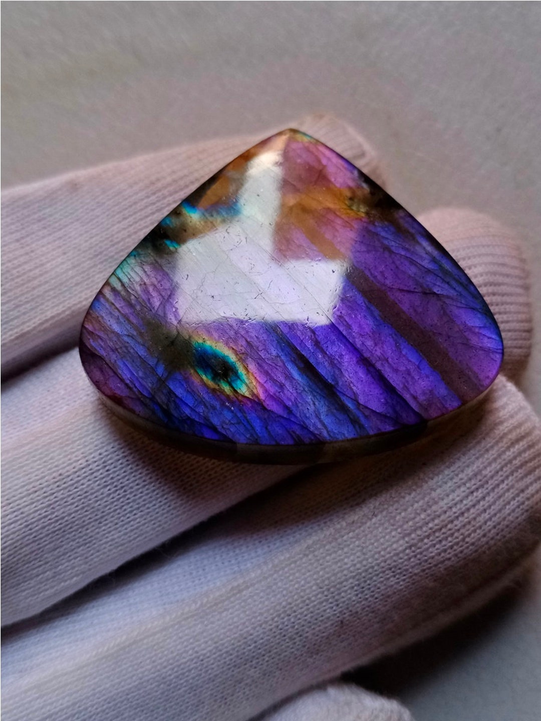 Beautiful Unique Multi Rare Purple Fire Labradorite Cabochon Pendant ...