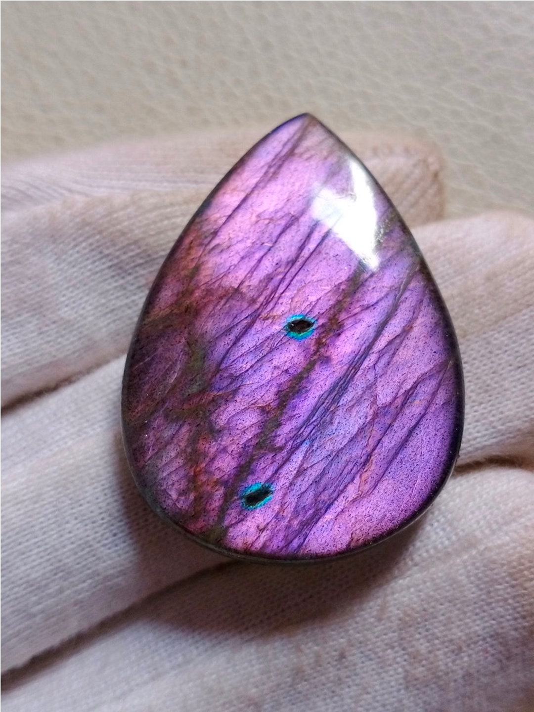 Aaatop Unique Rare Purple Fire Natural Labradorite Cabochon Pendant ...