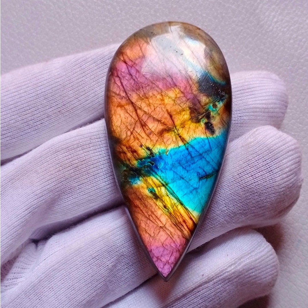 Beautiful Unique Multi Rare Color Fire Labradorite Cabochon Pendant ...