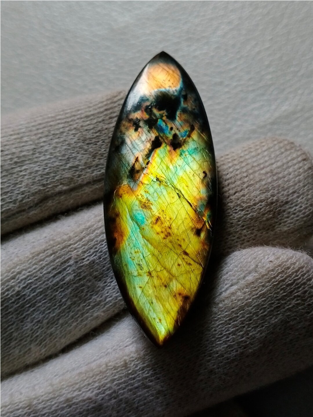 Gorgeous Unique Multi Rare Yellow Flashy Labradorite Cabochon Pendant ...