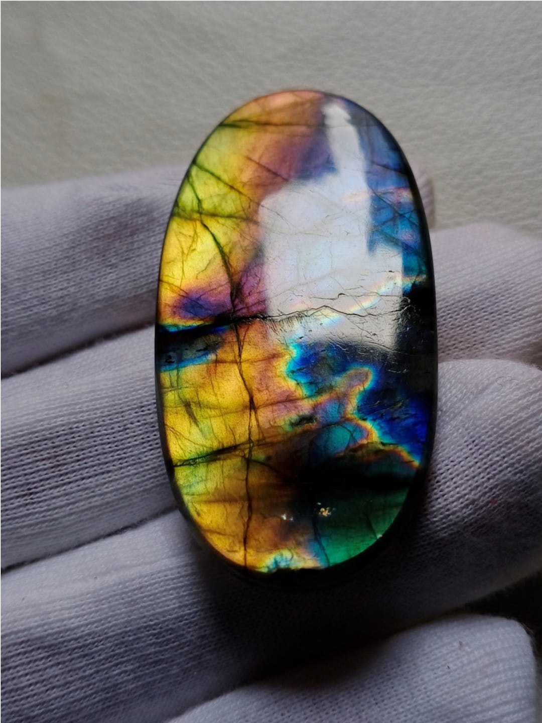 Amazing Unique Multi Rare Yellow Flashy Labradorite Cabochon Pendant ...