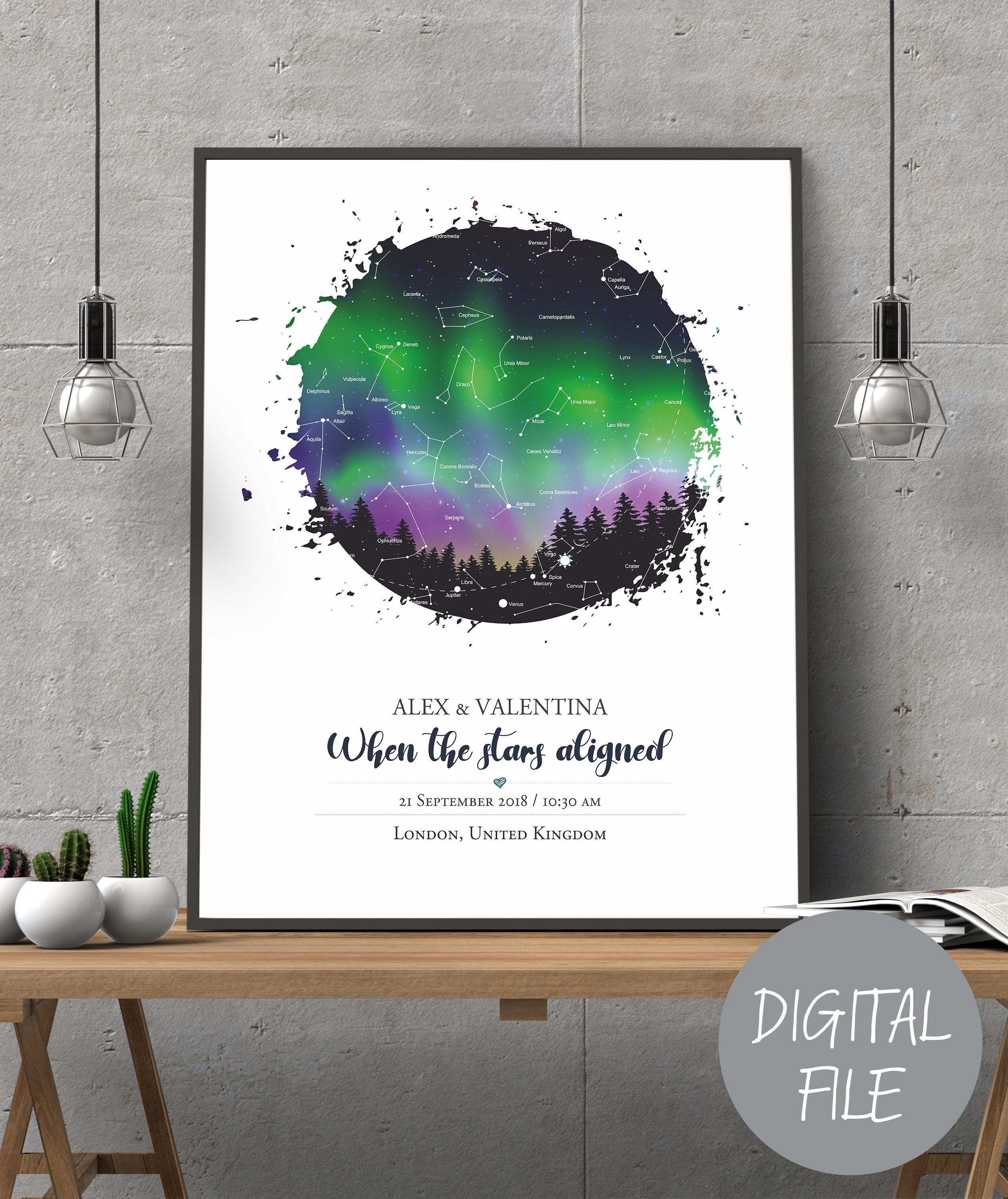 Personalized Star Map Print: Custom Night Sky Poster (digital File) - Etsy