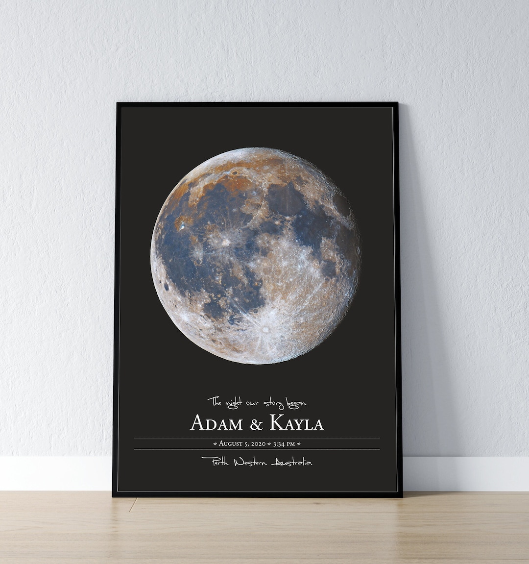 Custom Moon Phase Personalised Gift Art Personalized Moon Phase Wall ...