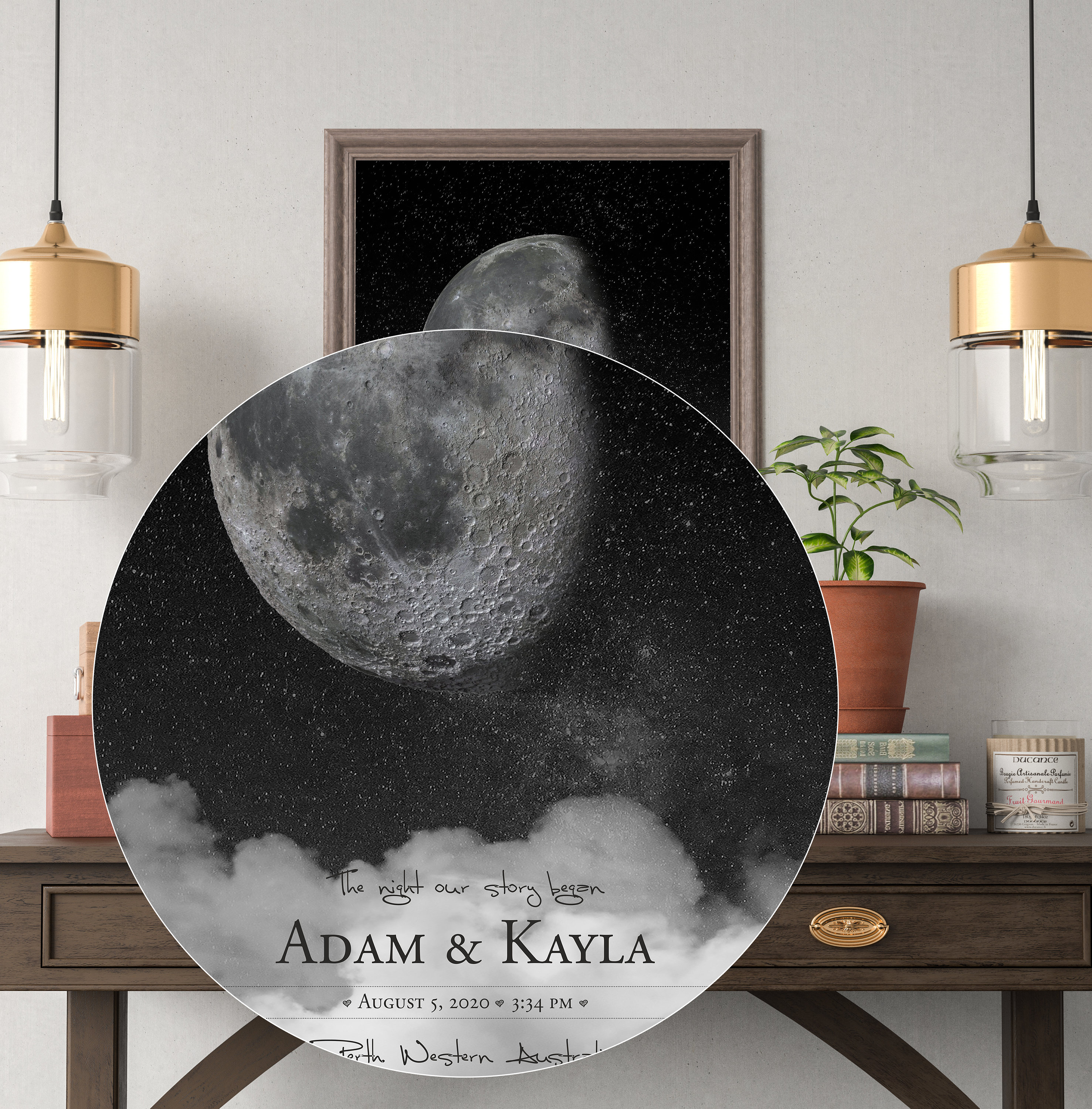 Moon Phase Personalised Gift Art Personalized Moon Phase Birth Poster ...