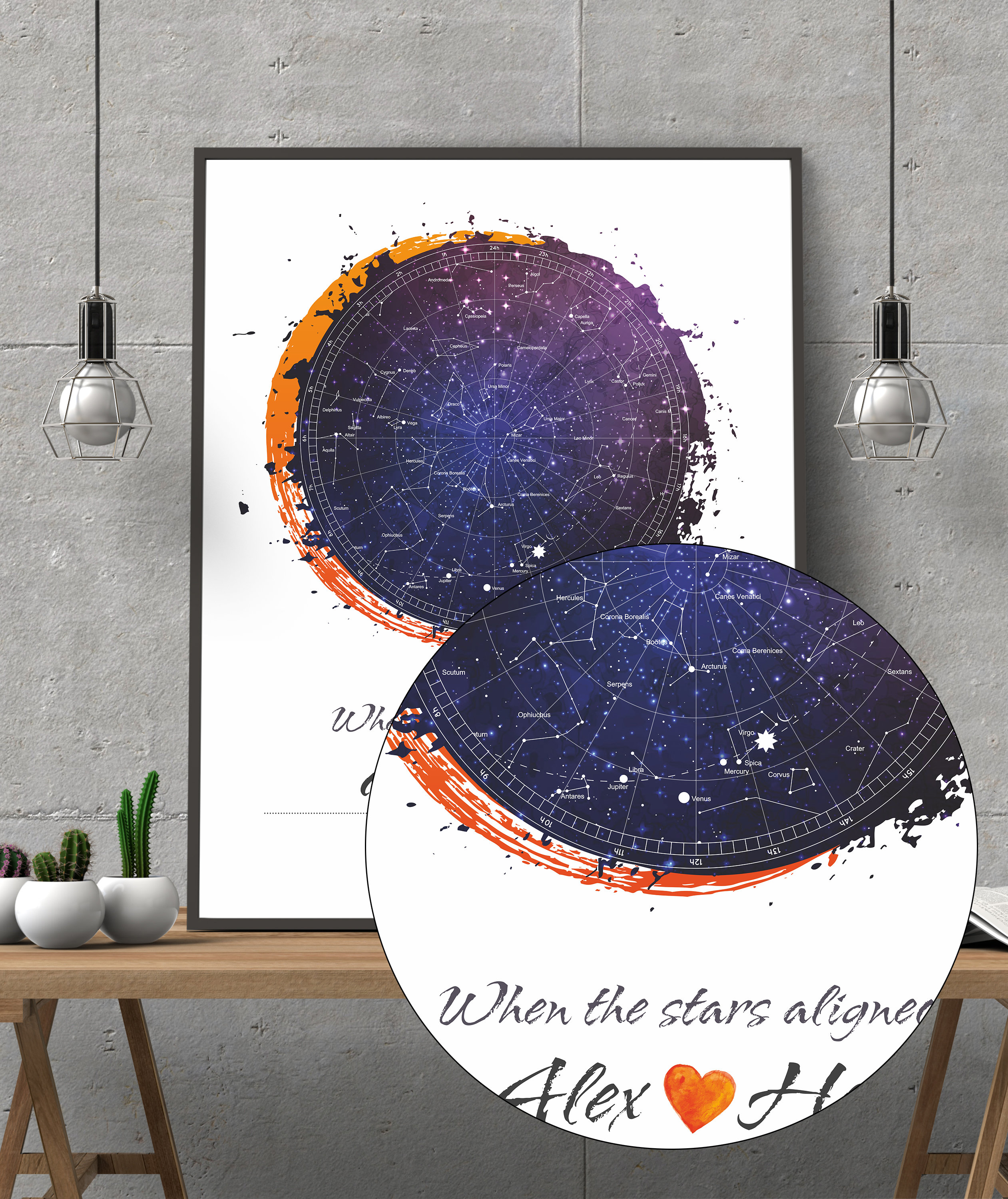 Custom Star Map Night Sky Map by Date Gift Watercolor - Etsy Canada
