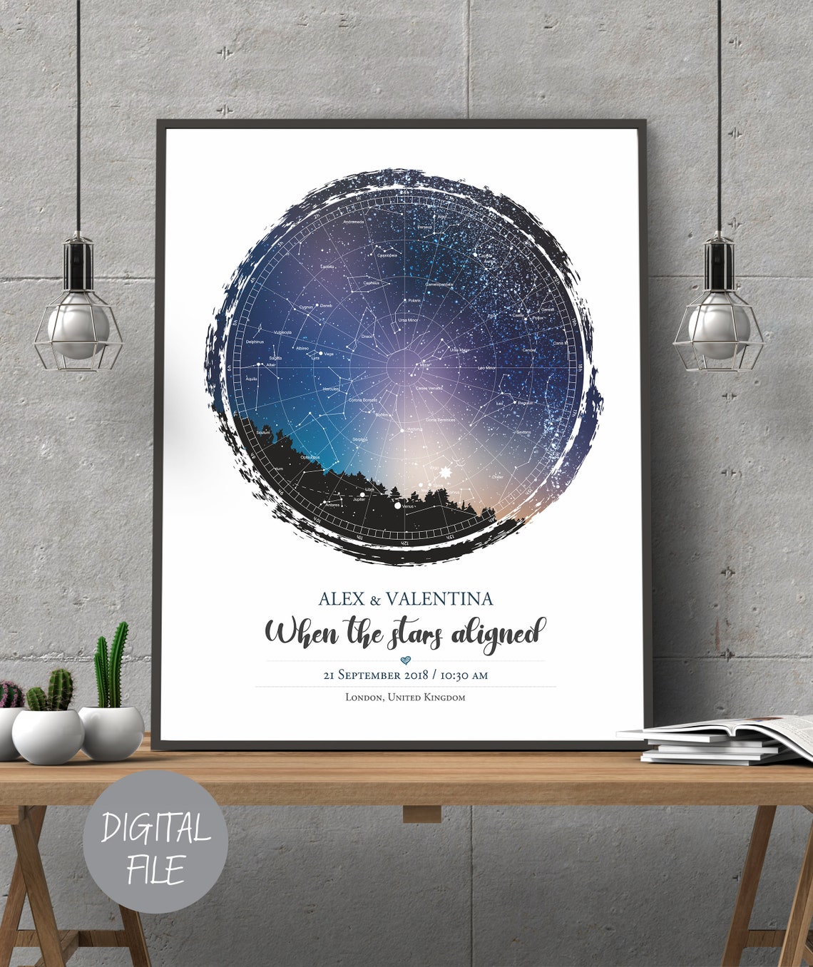 Personalized Star Map Print: Custom Night Sky, Birth or Wedding ...