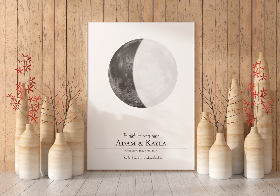 Custom Moon Phase | Personalised Gift Art | Personalized Moon Phase ...