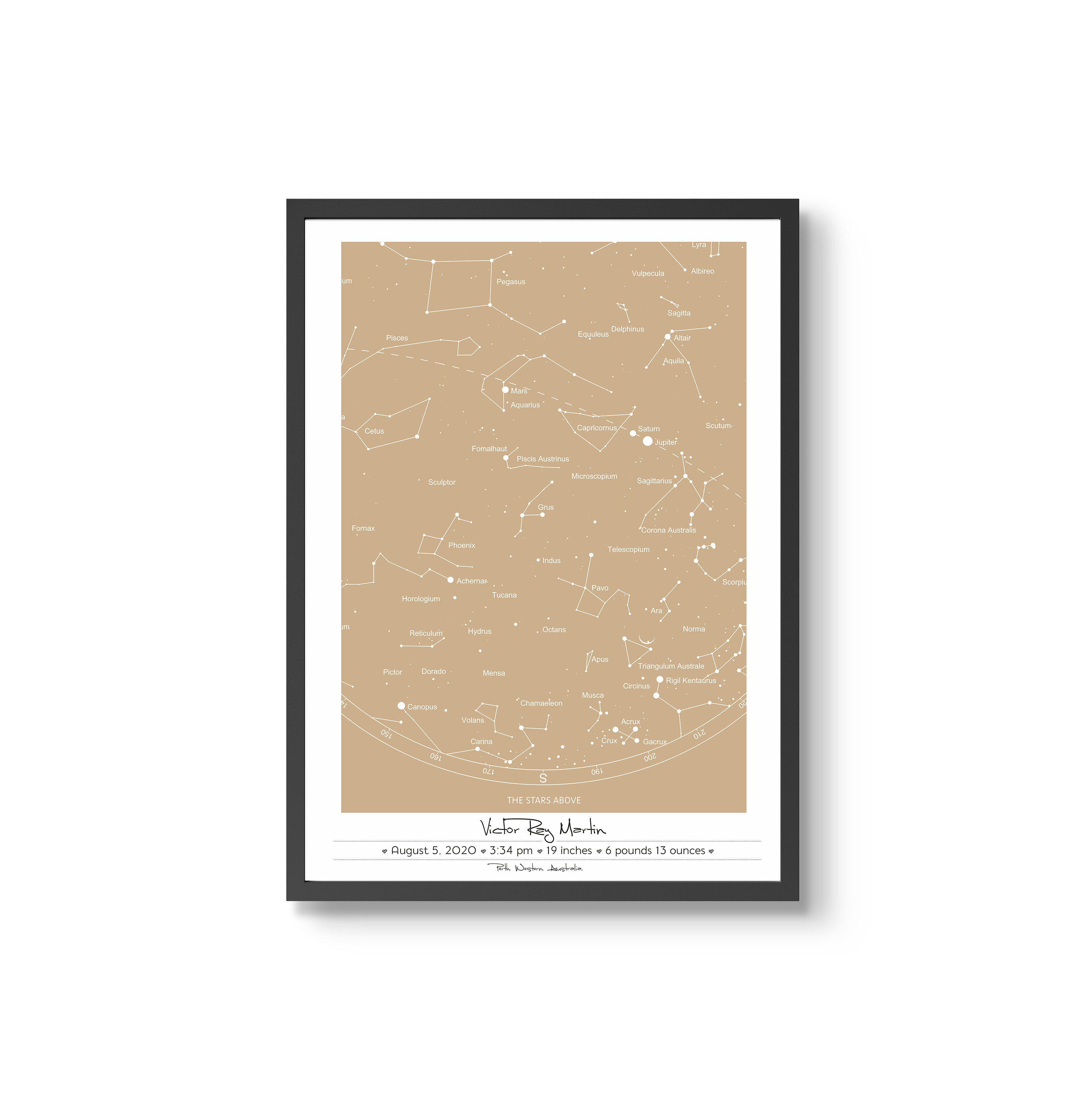 Birth Poster Custom Star Map Night Sky Print by Date - Etsy