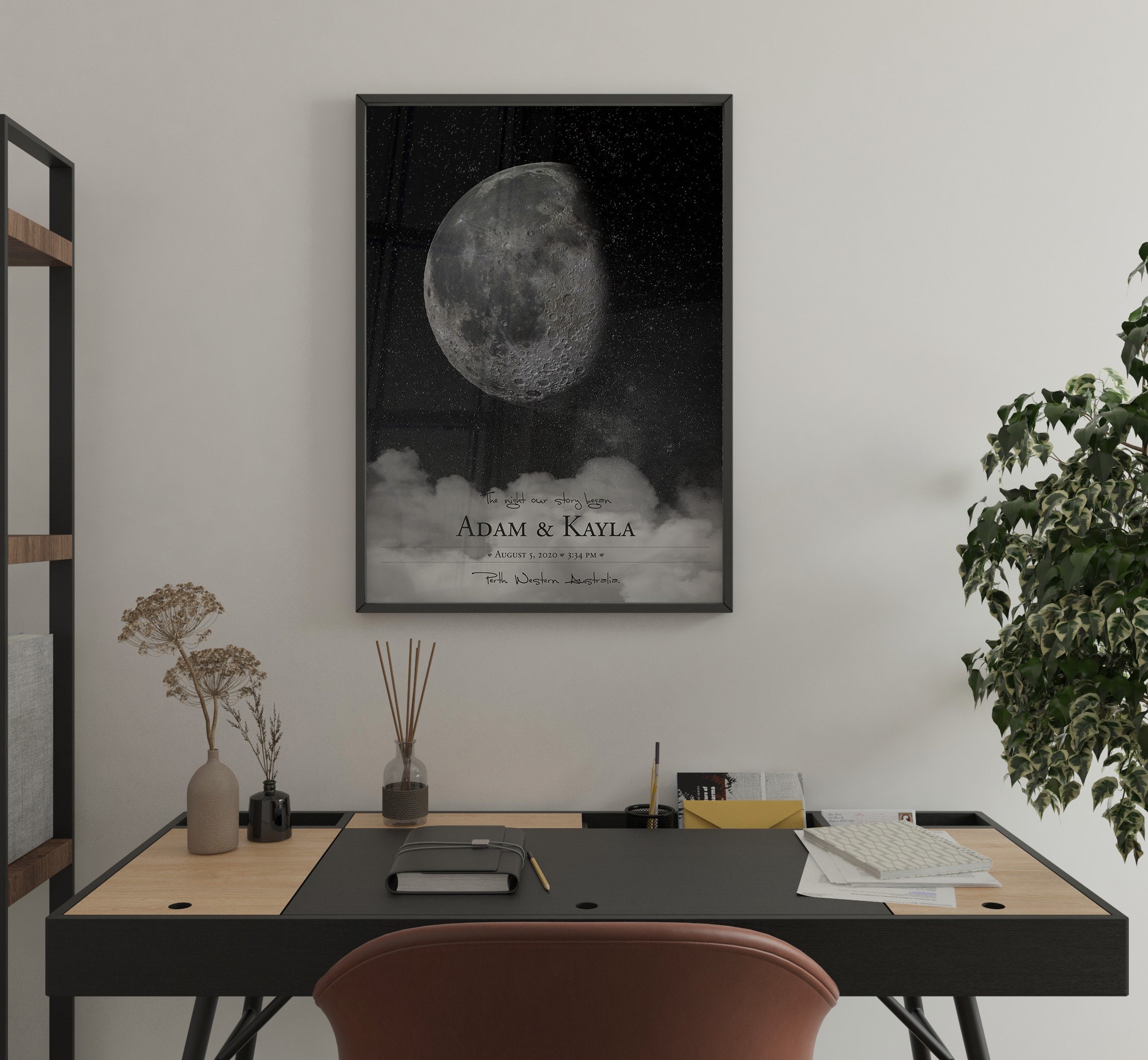 Moon Phase Personalised Gift Art Personalized Moon Phase Birth Poster ...
