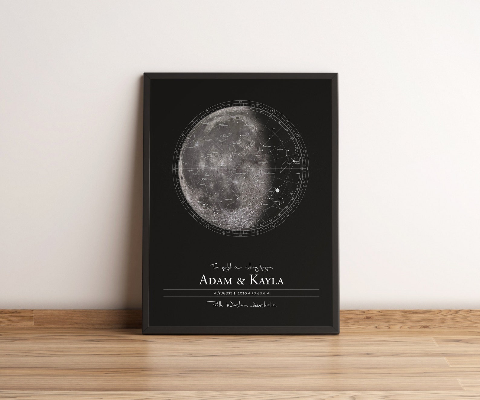 Custom Moon Phase Custom Star Map Personalised Gift Art Personalized ...