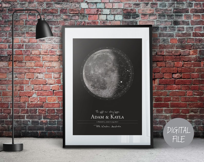Custom Moon Phase Custom Star Map Personalised Gift Art Personalized ...