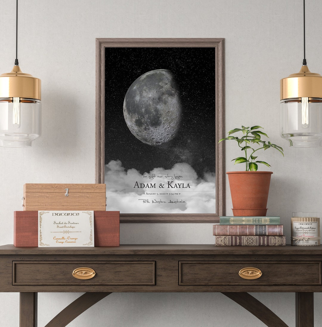 Moon Phase Personalised Gift Art Personalized Moon Phase Birth Poster ...
