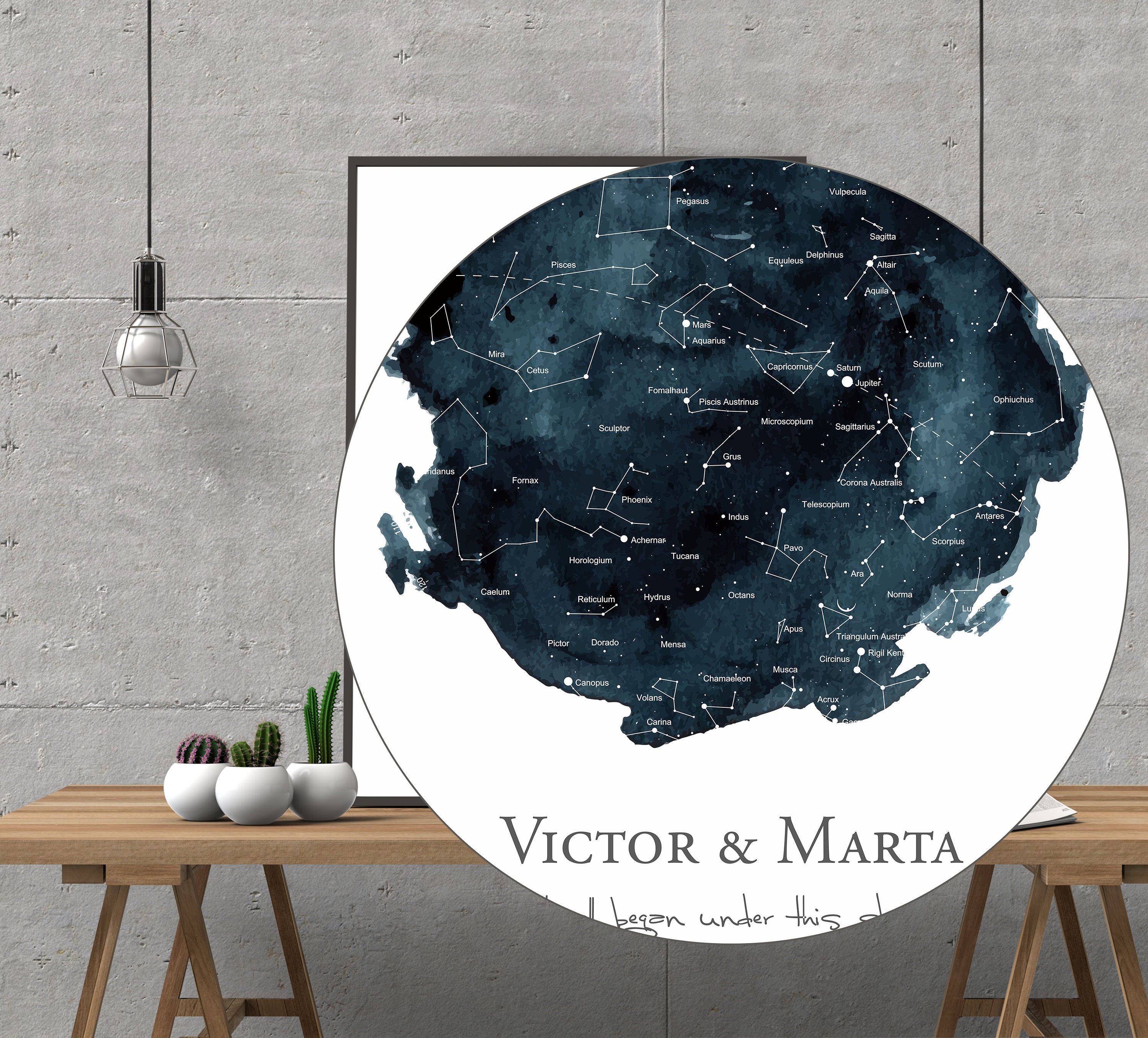 Custom Star Map, Night Sky Print by Date, Personalized Star Chart ...