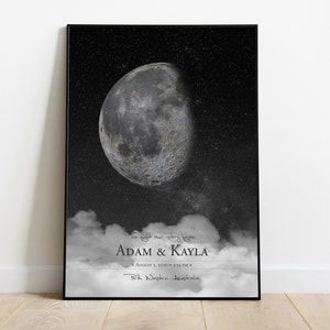 Moon Phase Personalised Gift Art Personalized Moon Phase Birth Poster ...