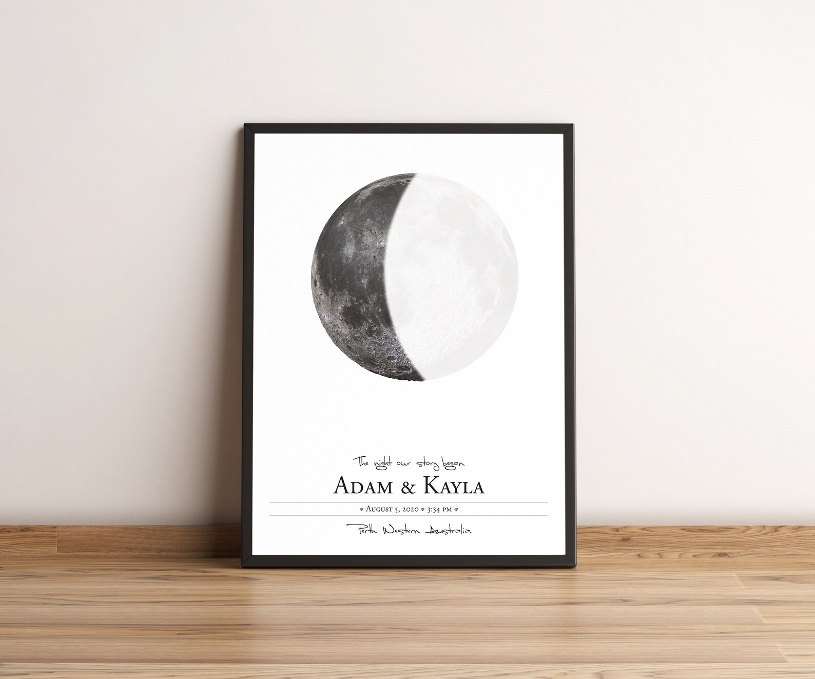 Custom Moon Phase Personalised Gift Art Personalized Moon Phase Wall ...