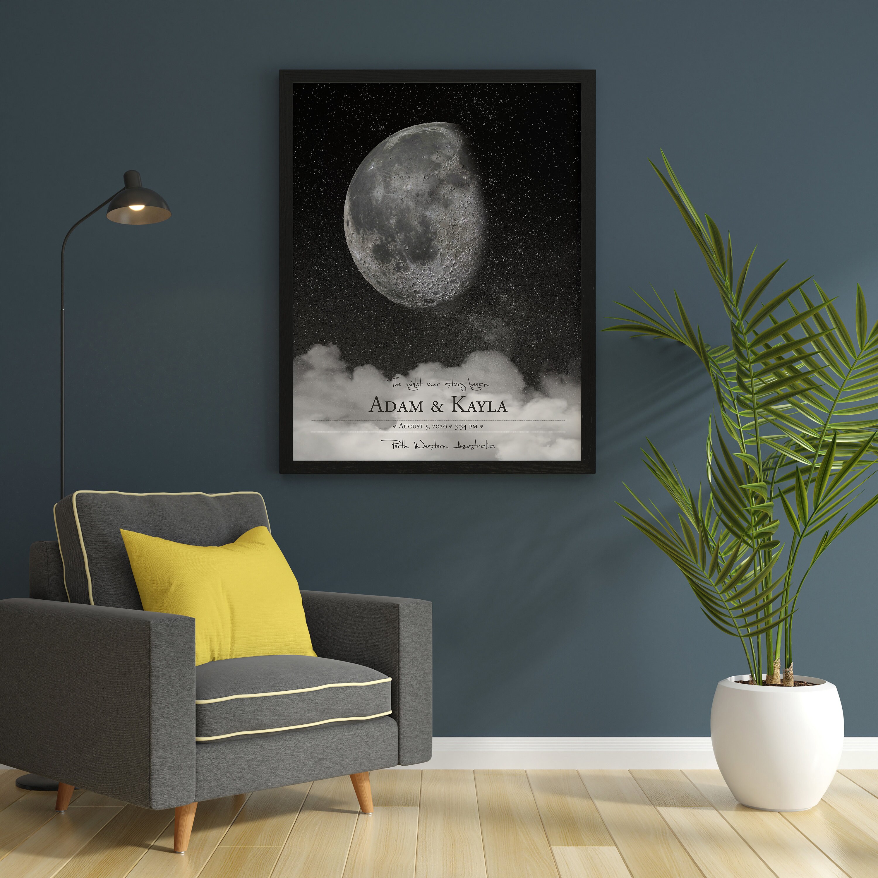 Moon Phase Personalised Gift Art Personalized Moon Phase Birth Poster ...