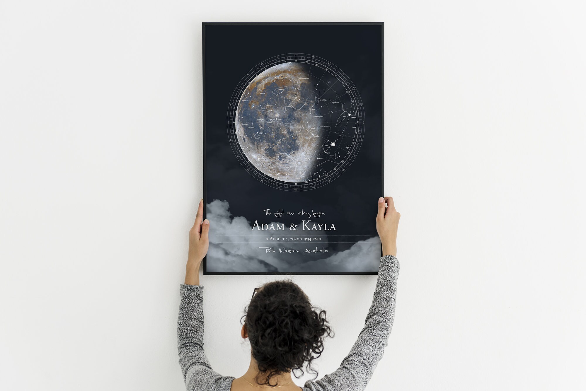 Custom Moon Phase Custom Star Map Personalised Gift Art Personalized ...