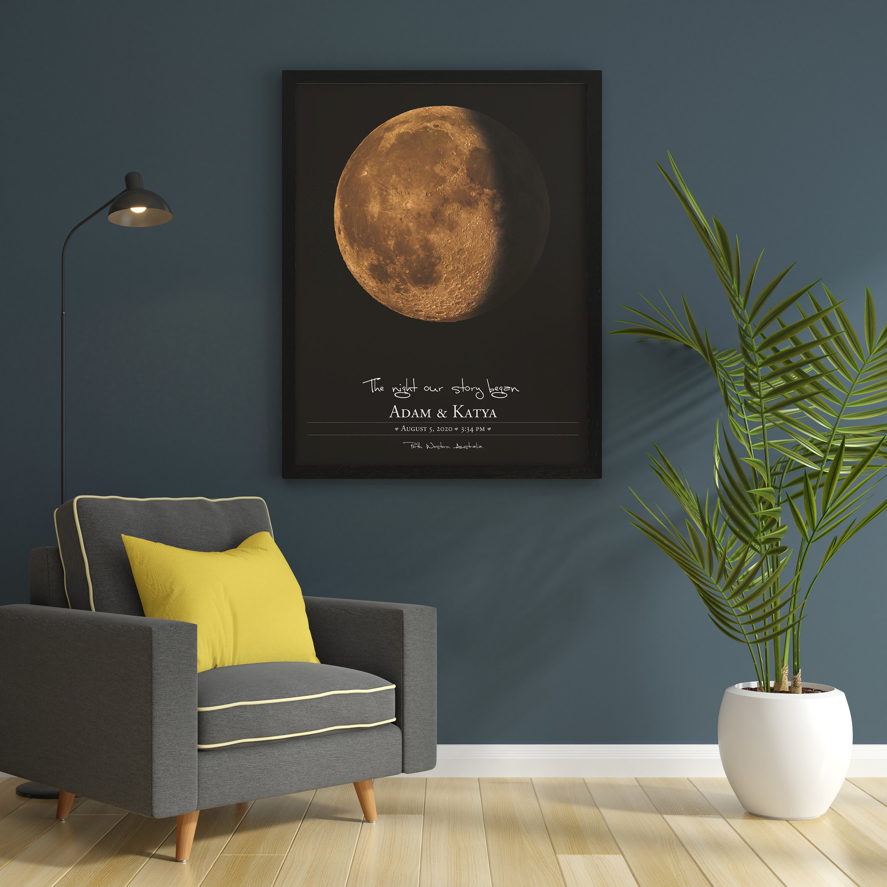 Custom Moon Phase Personalised Gift Art Personalized Moon - Etsy