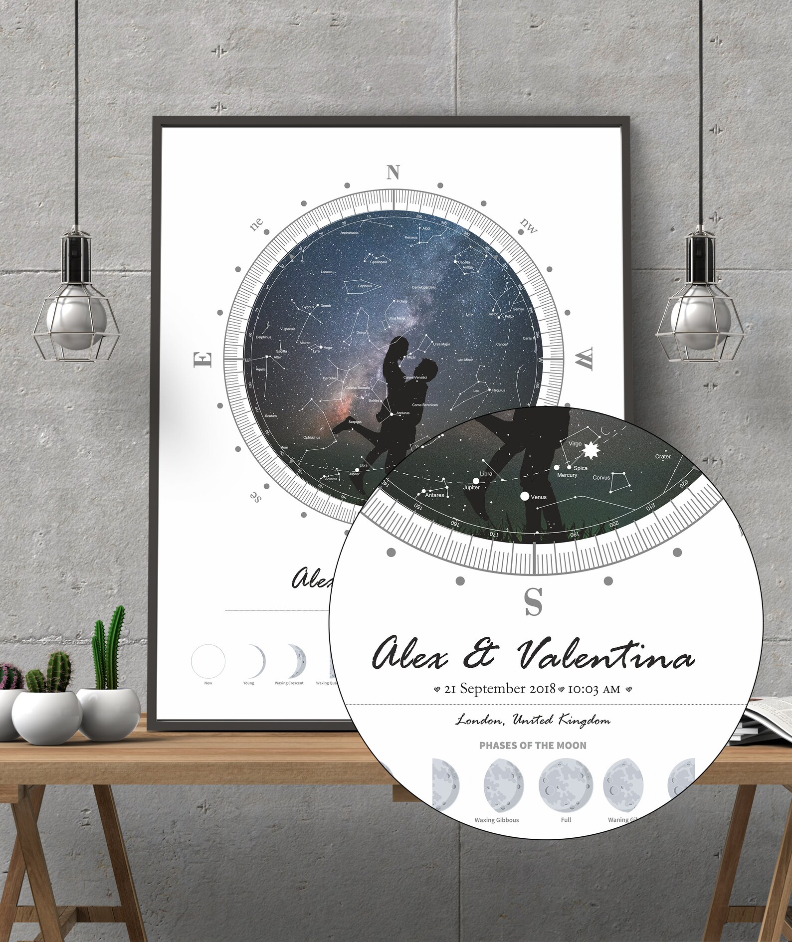 Custom Star Map Night Sky Map by Date Gift Watercolor, DIGITAL FILE ...