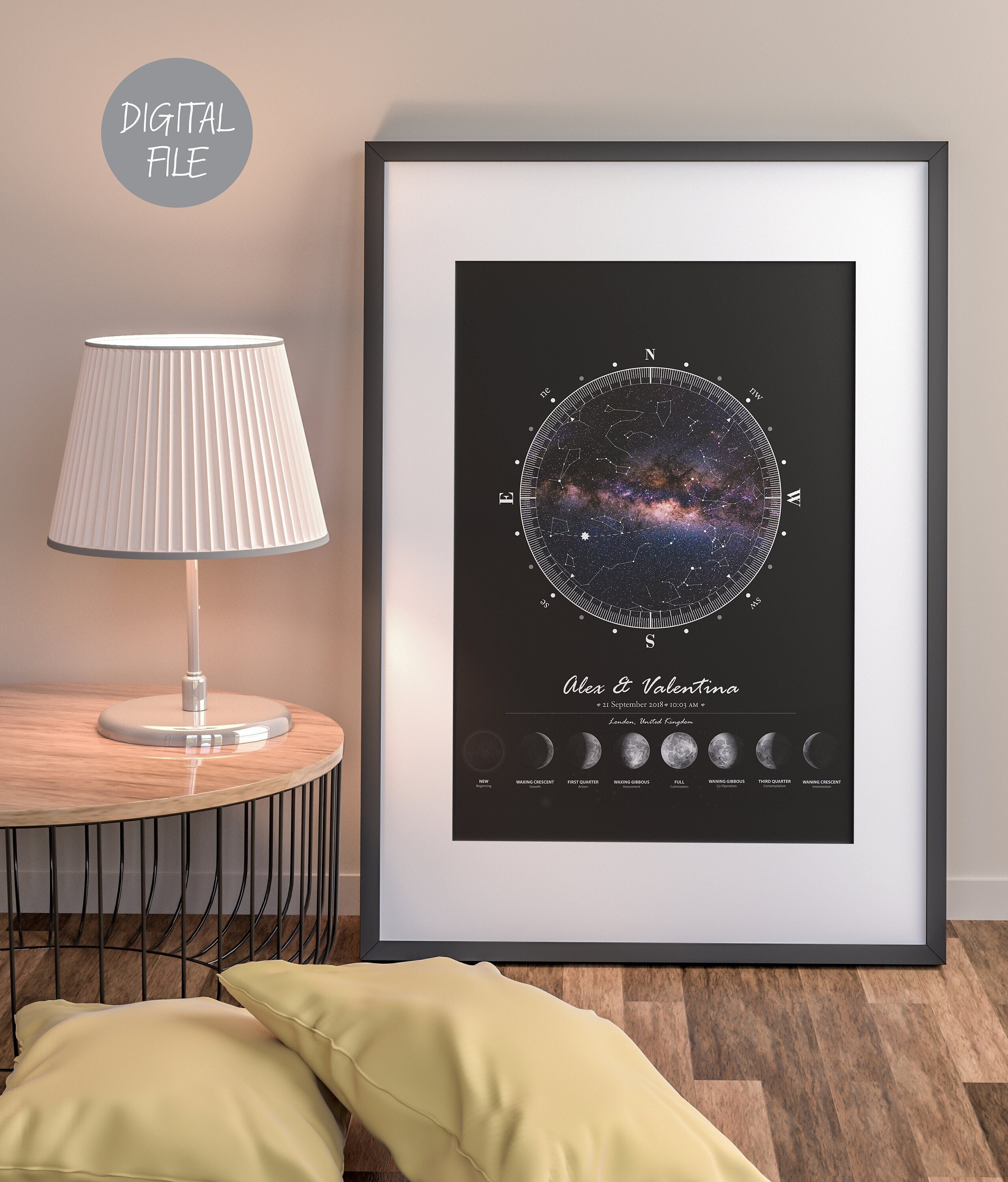 Personalized Star Map Print, Night Sky Poster, Anniversary Gift ...