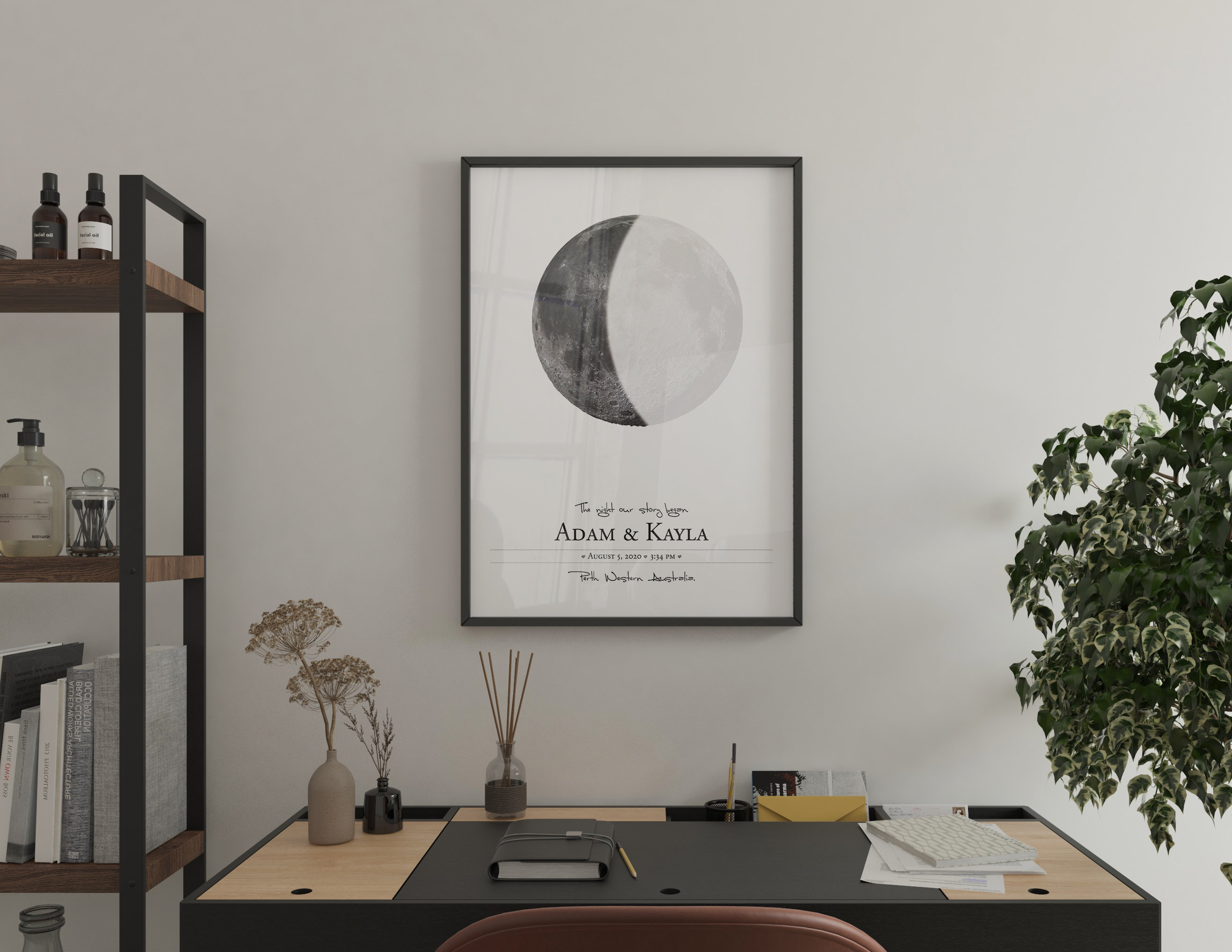 Custom Moon Phase Personalised Gift Art Personalized Moon Phase Wall ...