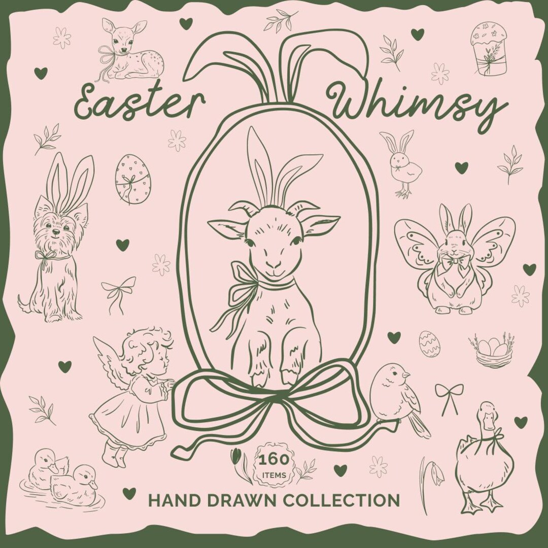 Easter Whimsy – Hand-drawn Clipart Collection SVG Bundle, Spring ...