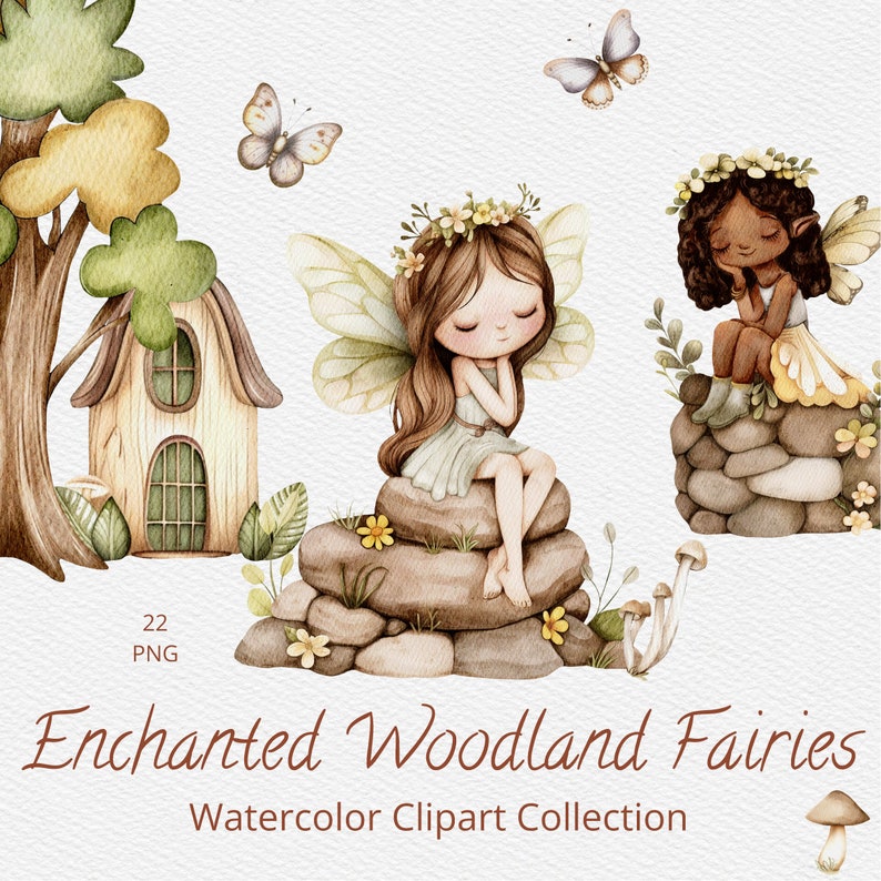 Enchanted Forest Fairies, Trees,mushrooms, Butterfliess, Pixies, Forest ...
