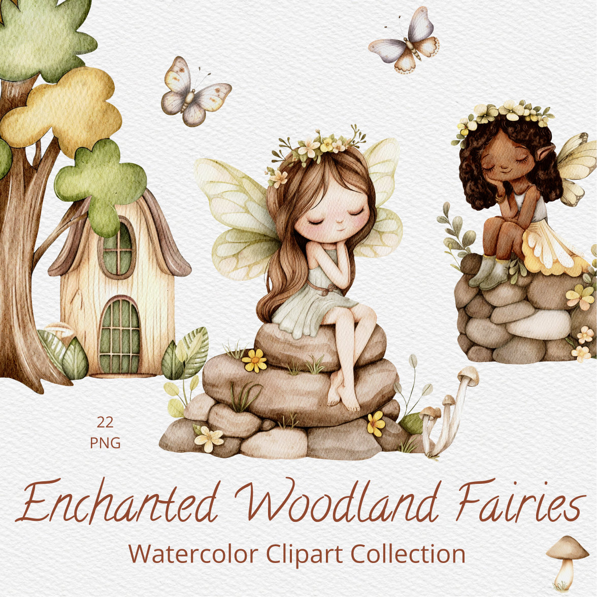 Enchanted Forest Fairies, Trees,mushrooms, Butterfliess, Pixies, Forest ...