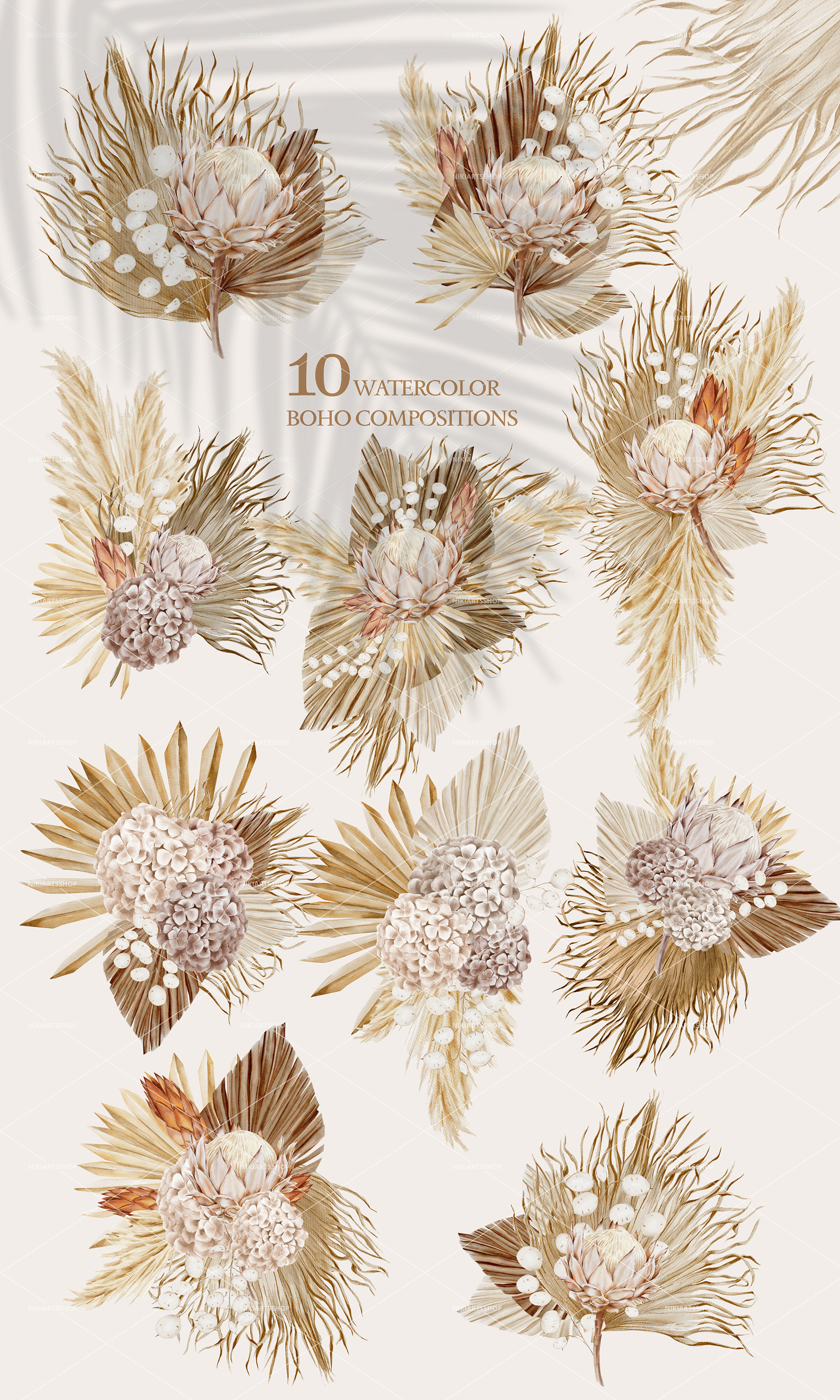 Boho Watercolor Clipart - Bohemian Clipart - Boho Wedding Clipart ...