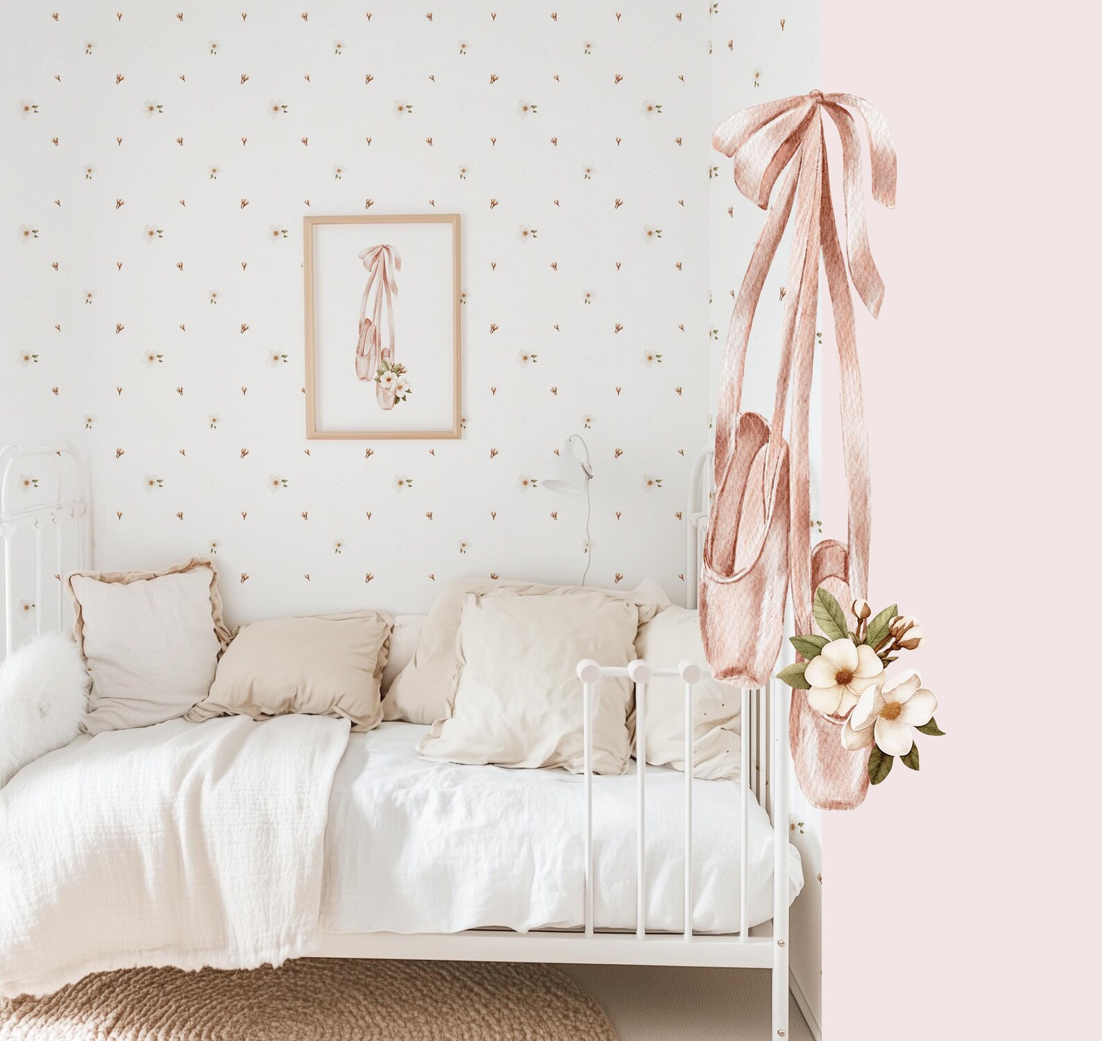 Watercolor Balerina Blooms Posters - Ballerina Nursery Decor - Baby ...
