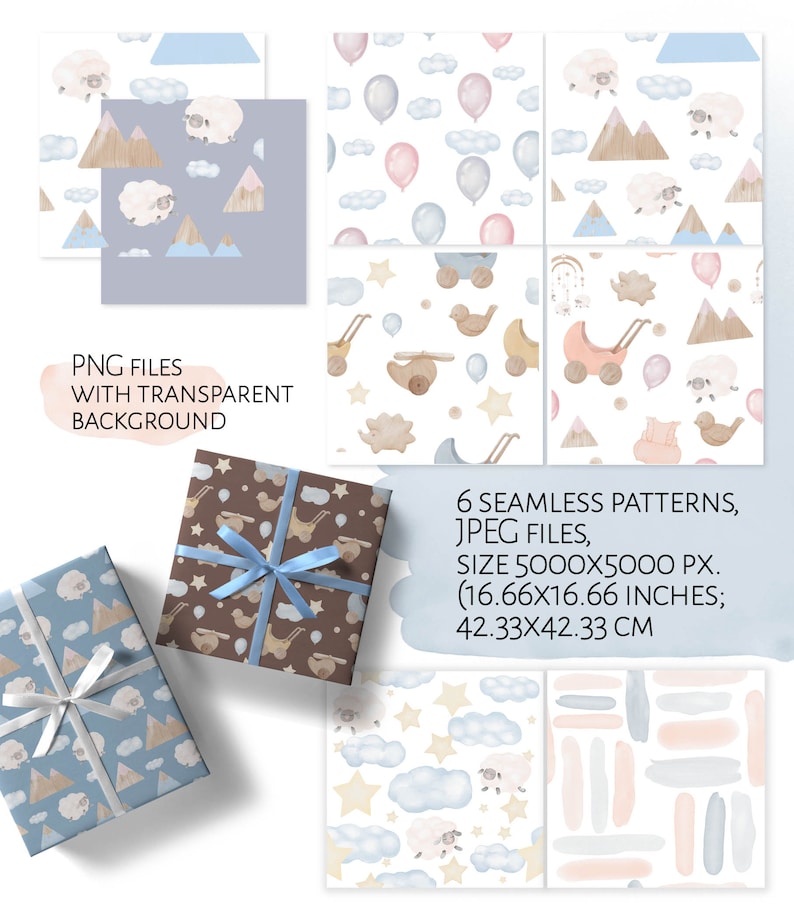 Baby Digital Paper,scrapbook Paper, Baby Seamless Patterns, Welcome ...