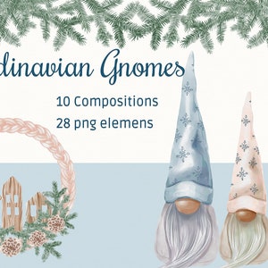 Watercolor Christmas Clipart Scandinavian Christmas - Etsy