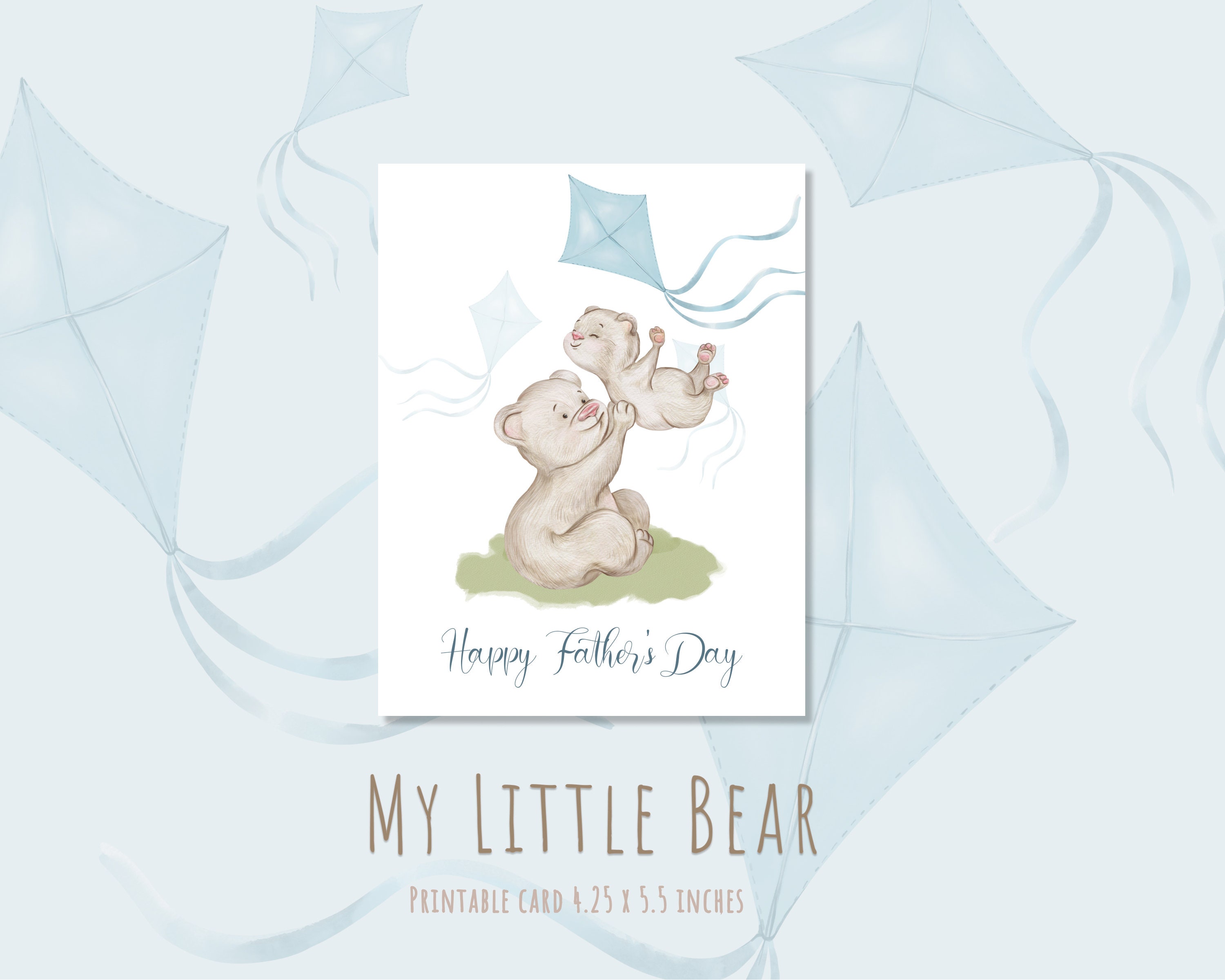 Teddy Bear Clipart _ Watercolor Bear Family _ Kite Clipart_cute Baby ...