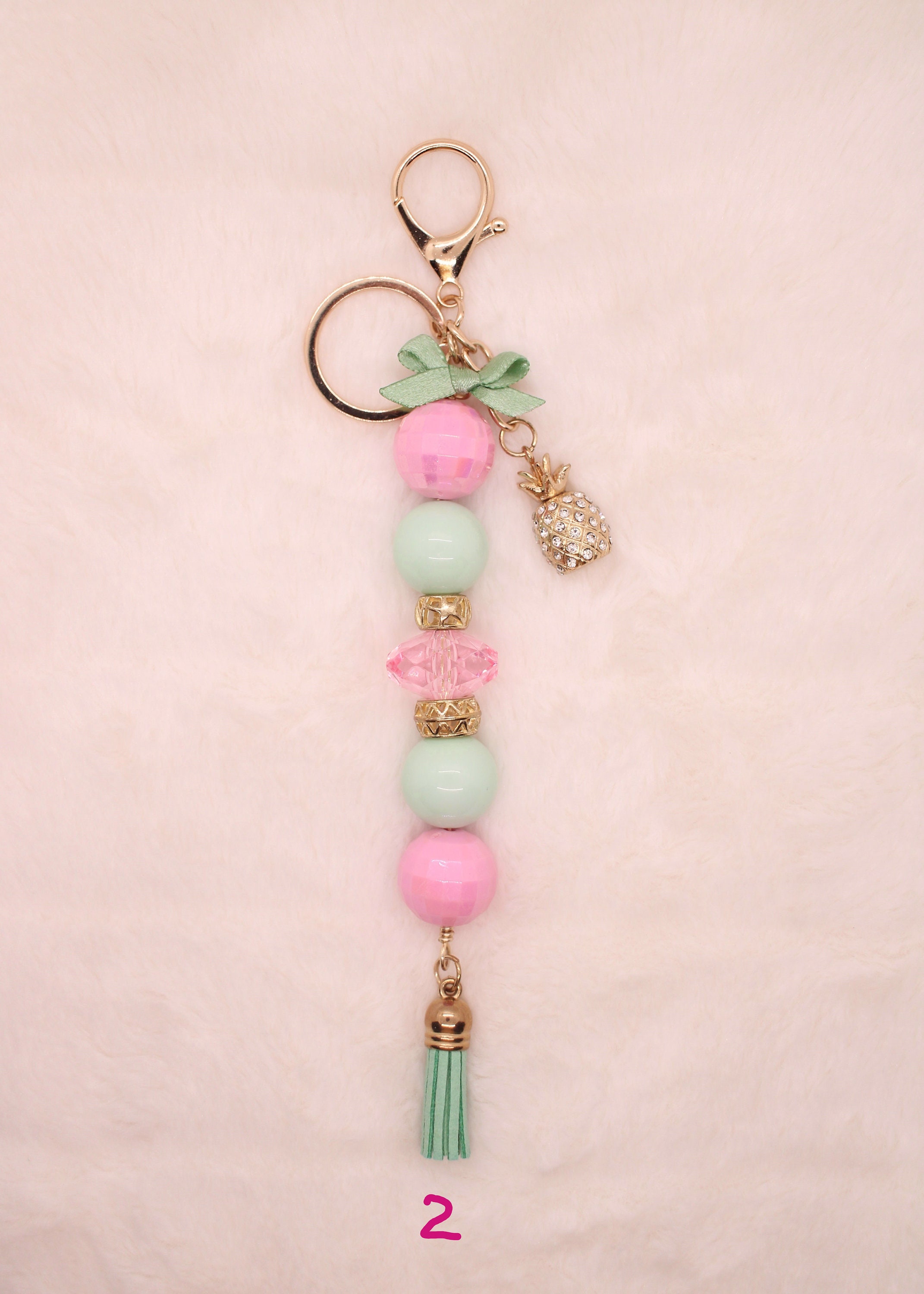 Beautiful Teal and Pink Pastel Keychain, Keychain and Charm, Keychain ...