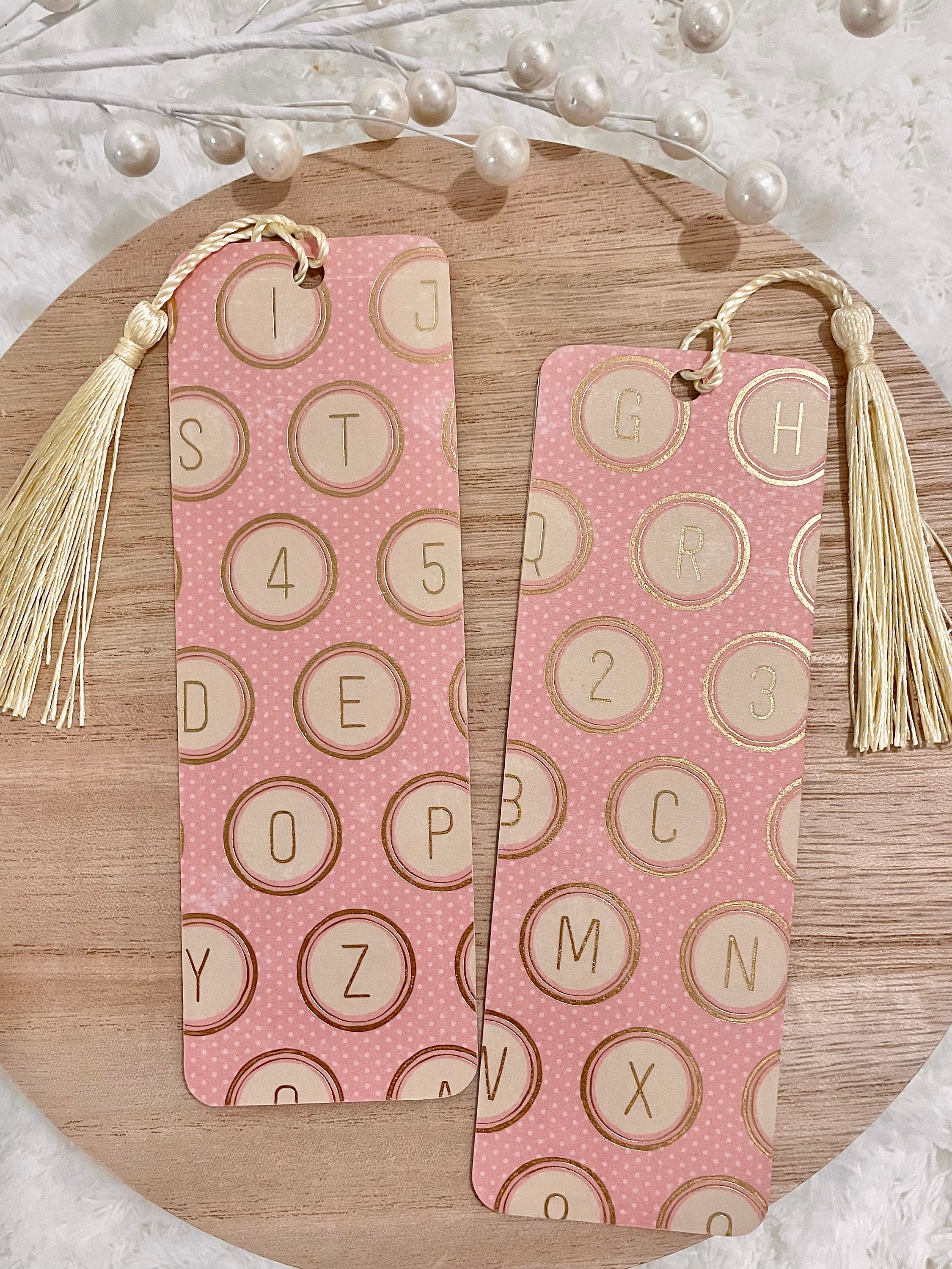 Pretty Pastel Pink Bookmarks, Bookmarks With Tassel, Double-sided ...