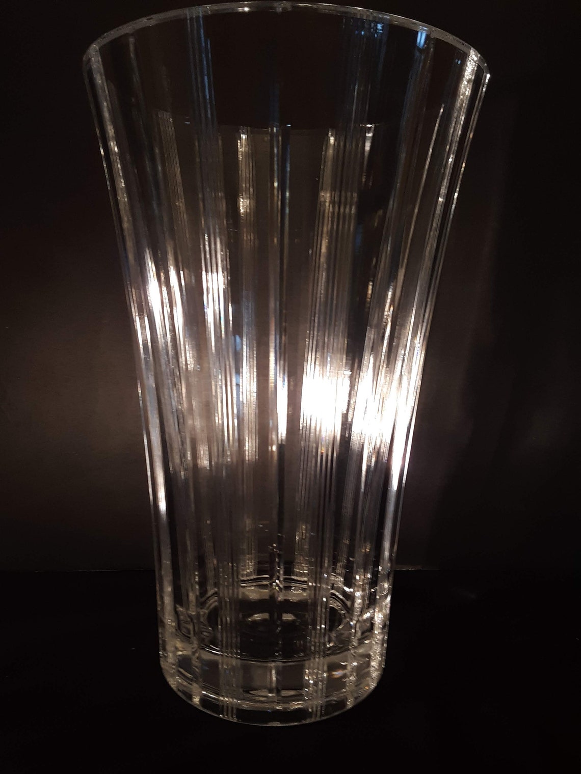 Vintage Tall J G Durand Crystal Vase Ribbed Sides, Large Vase, - Etsy