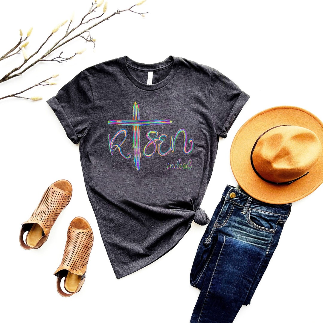 He is Risen,easter Shirt,christian Easter Shirt,easter Shirt Women ...