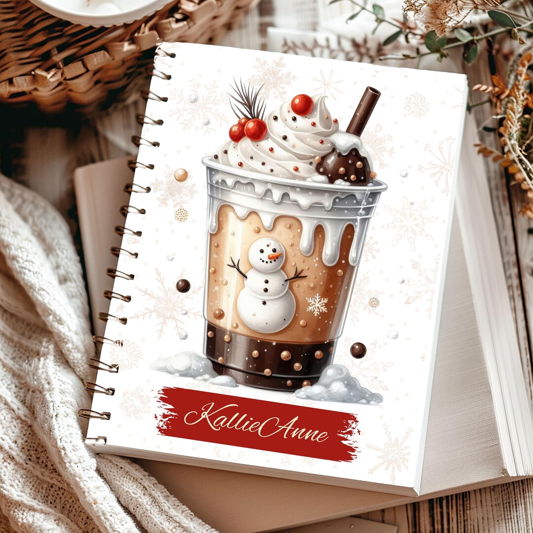 Personalized Christmas Journal With Name, Notebook for Women, Custom ...