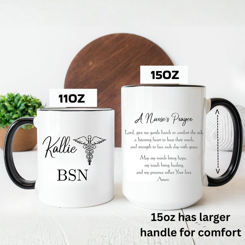 Christian Nurse Gift, Personalized Nurse Prayer Mug, RN LPN BSN Coffee ...