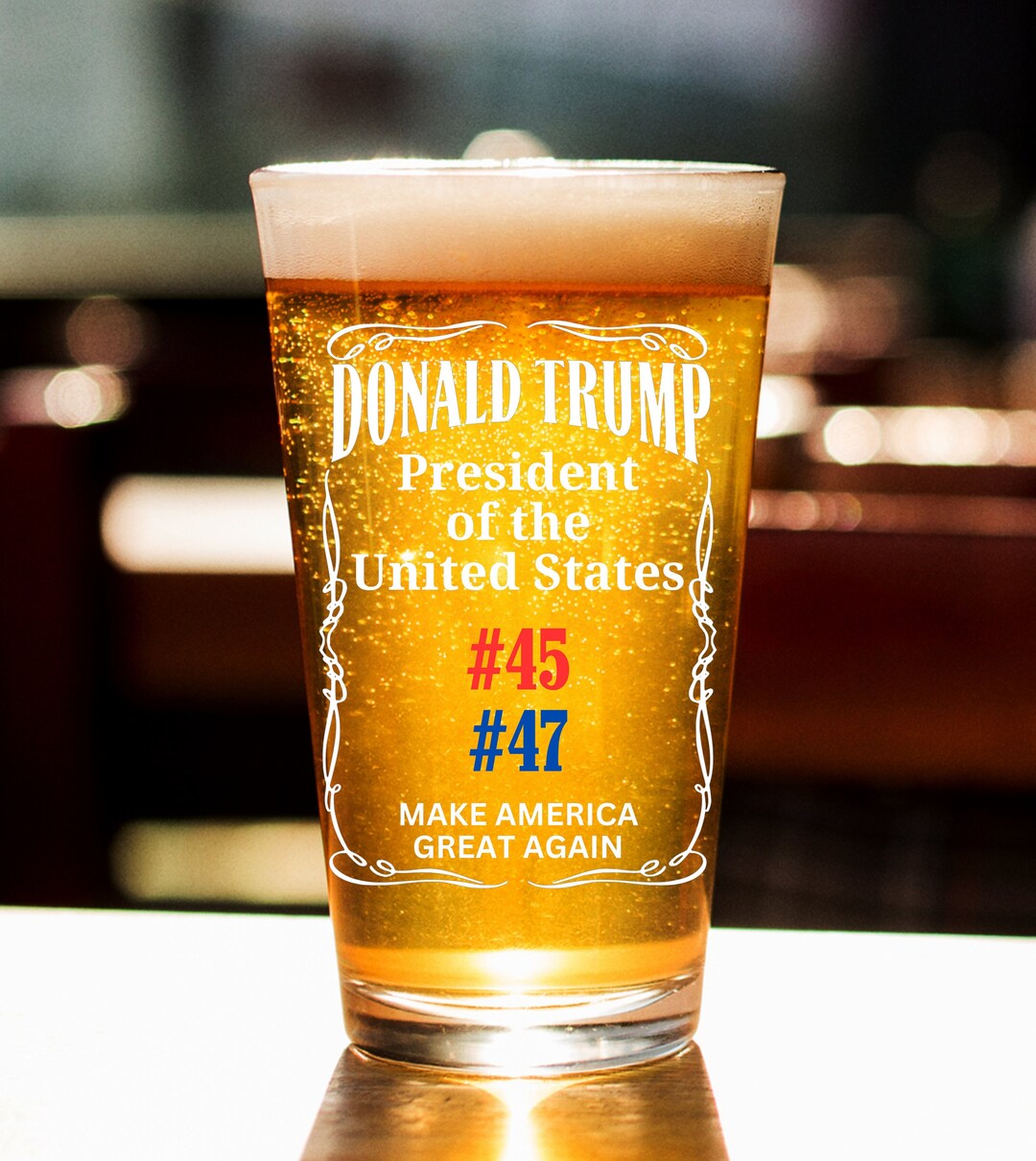 Trump 45 47 Trump Beer Glass,trump 2024 Gift for Republican Gift for ...