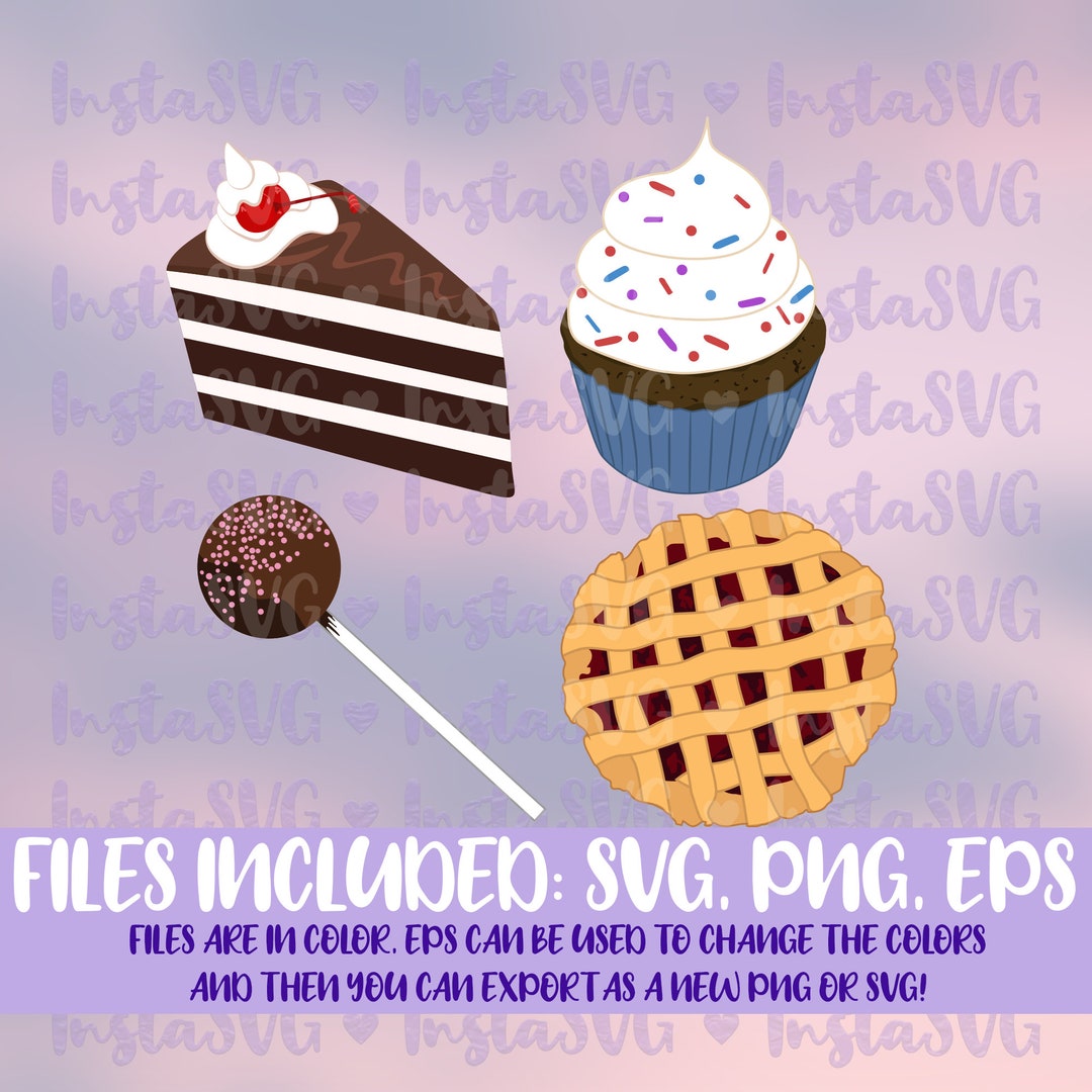 Dessert SVG Baking Pack, Pastry Svgs, Cute Dessert Svgs, Svgs for ...