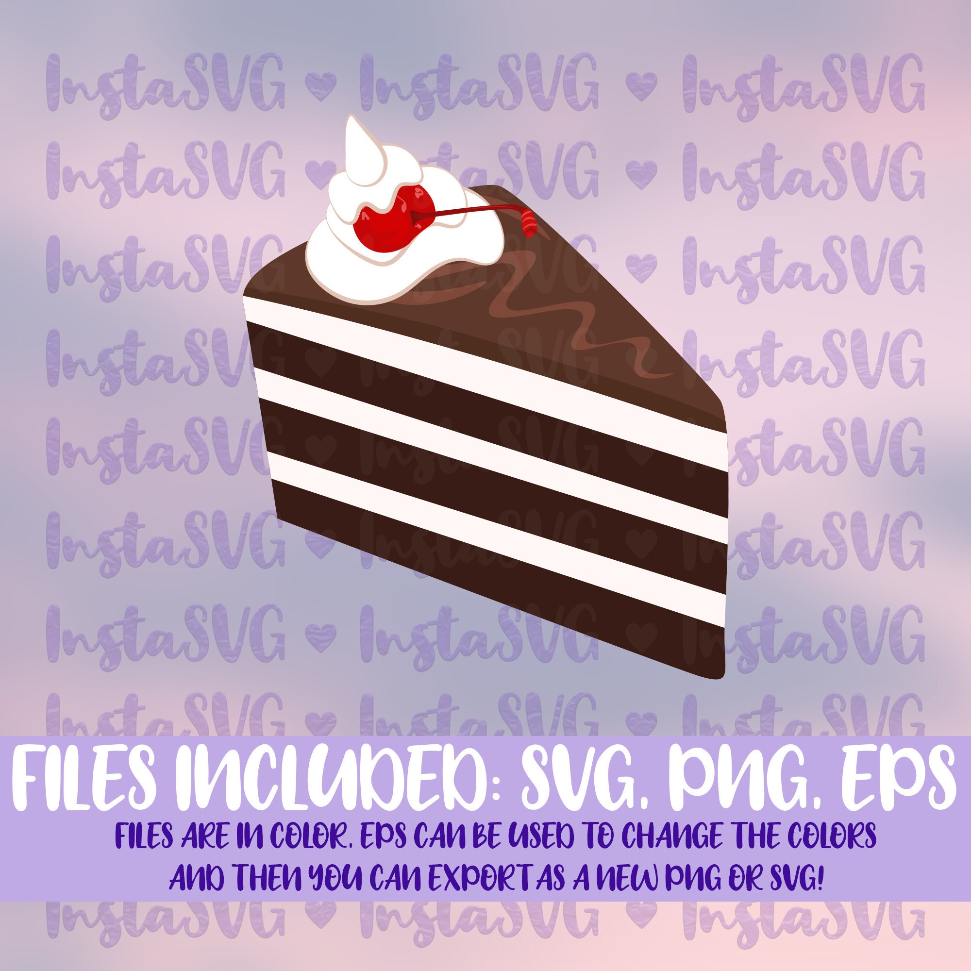 Cake Cricut Print and Cut File, Slice of Cake SVG, Baking Digital SVG ...