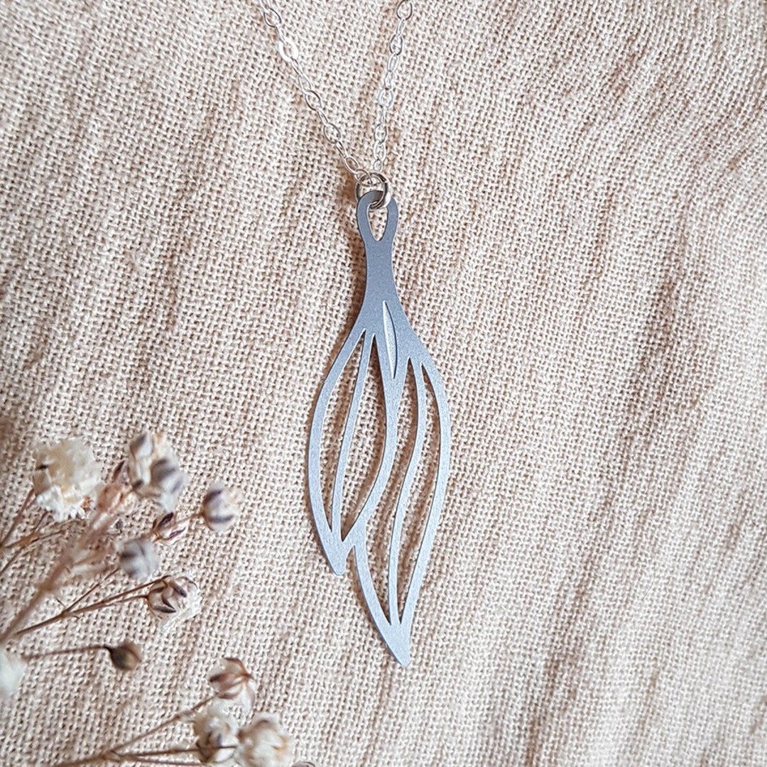 Australian Gum Leaf Pendant Sterling Silver 40cm Chain Australian ...
