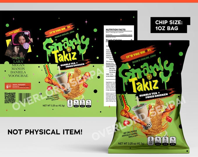 GNARLY TAKIS Chip Bag Digital Download Print | Custom Kpop Taki Chip ...