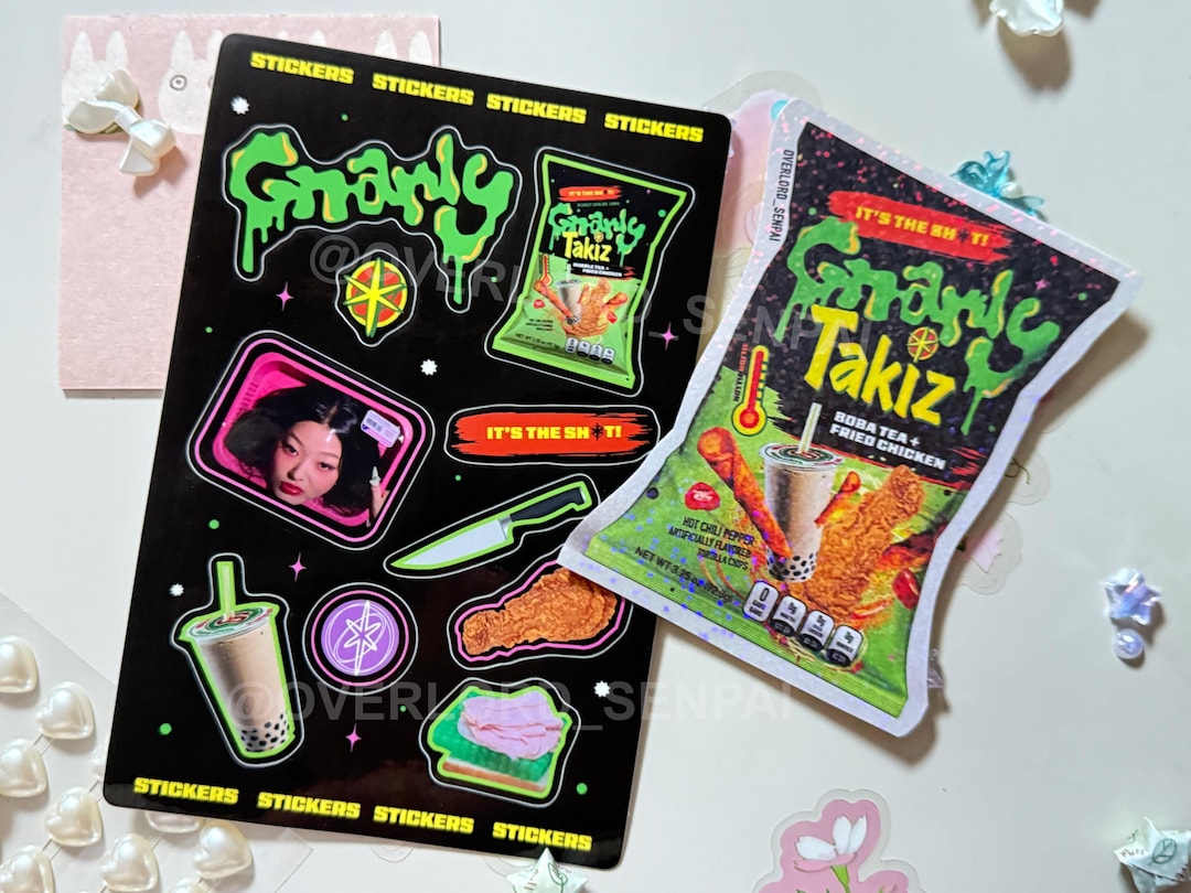 KATSEYE GNARLY TAKIS Chip Bag Sticker Pack Sheet Set | Kpop Taki Chip ...