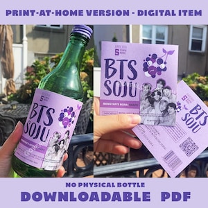BTS SOJU Bottle Sticker Label Downloadable Printable DIY - Full Group ...