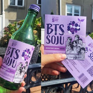 BTS SOJU Bottle Sticker Label Downloadable Printable DIY - Full Group ...